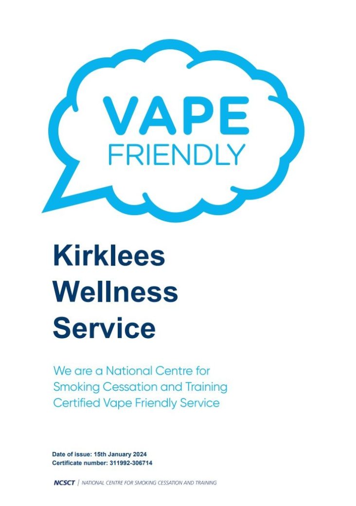NCSCT Vape Friendly Service | Kirklees Wellness Service